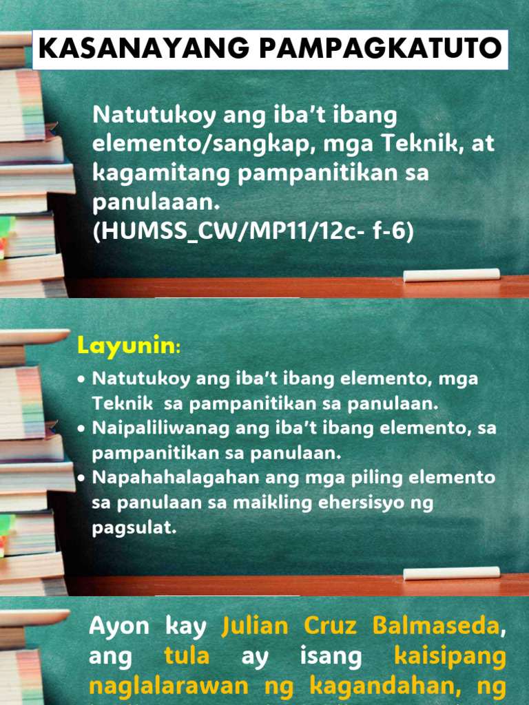 Week 4 Mga Elemento Ng Tula for Students | PDF