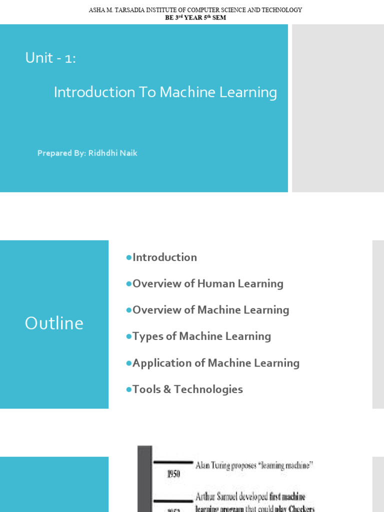1- Introduction to Machine Learning | PDF | Level Of Measurement | Regression Analysis
