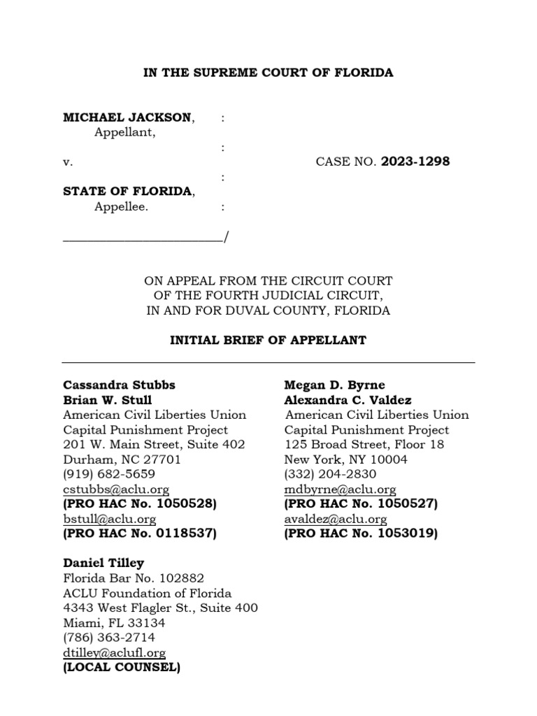 Michael Jackson-Initial Brief | PDF | Eighth Amendment To The United ...