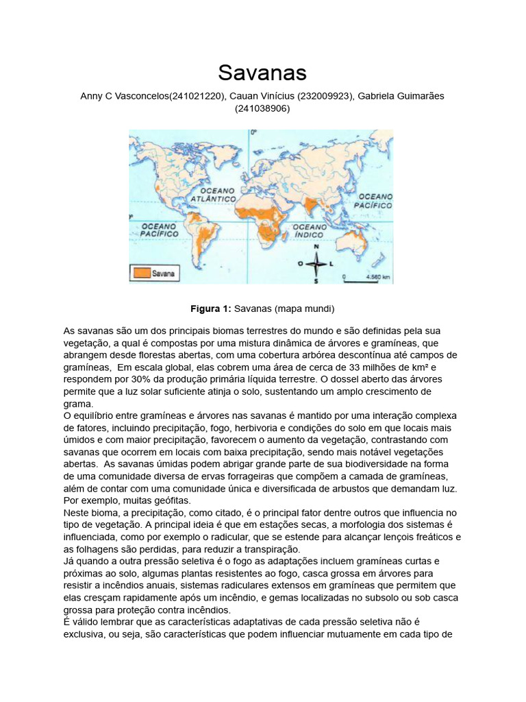 Trabalho Savana | PDF | Degradação ambiental | Agricultura