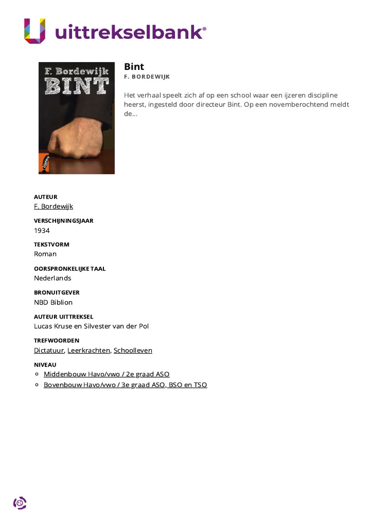 Uittrekselbank _ Uittrekselbank-bint | PDF