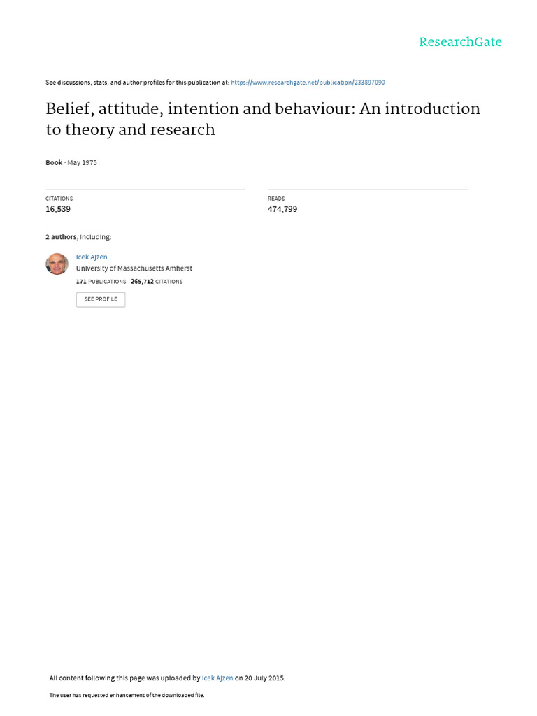 (Fishbein & Ajzen, 1975) | PDF