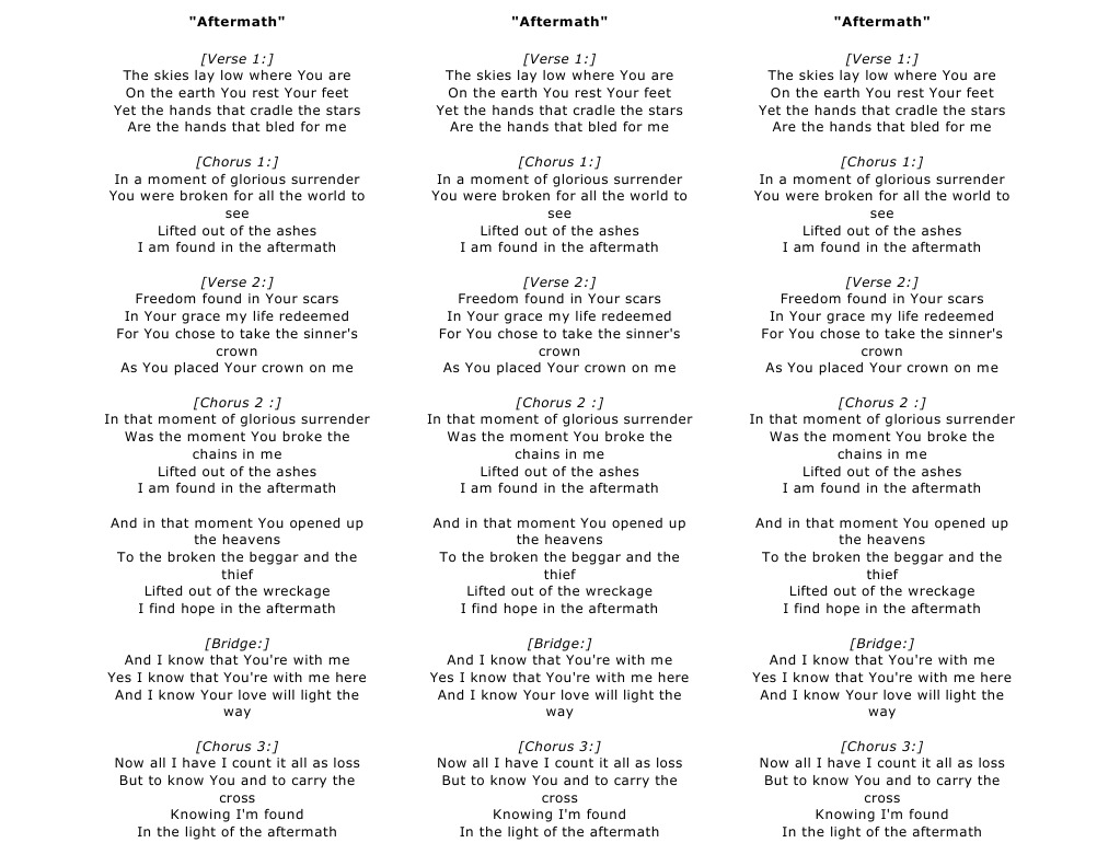 Aftermath | PDF | Song Structure