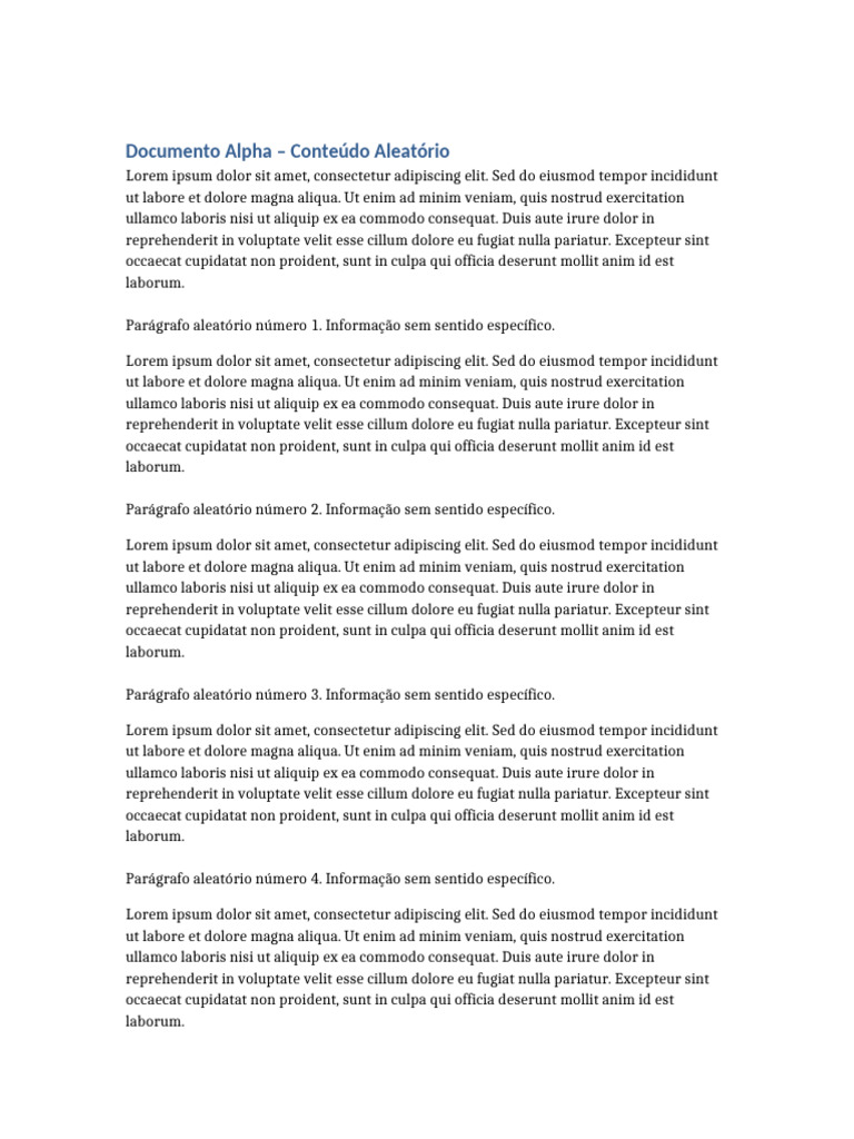 Documento Aleatorio Alpha | PDF