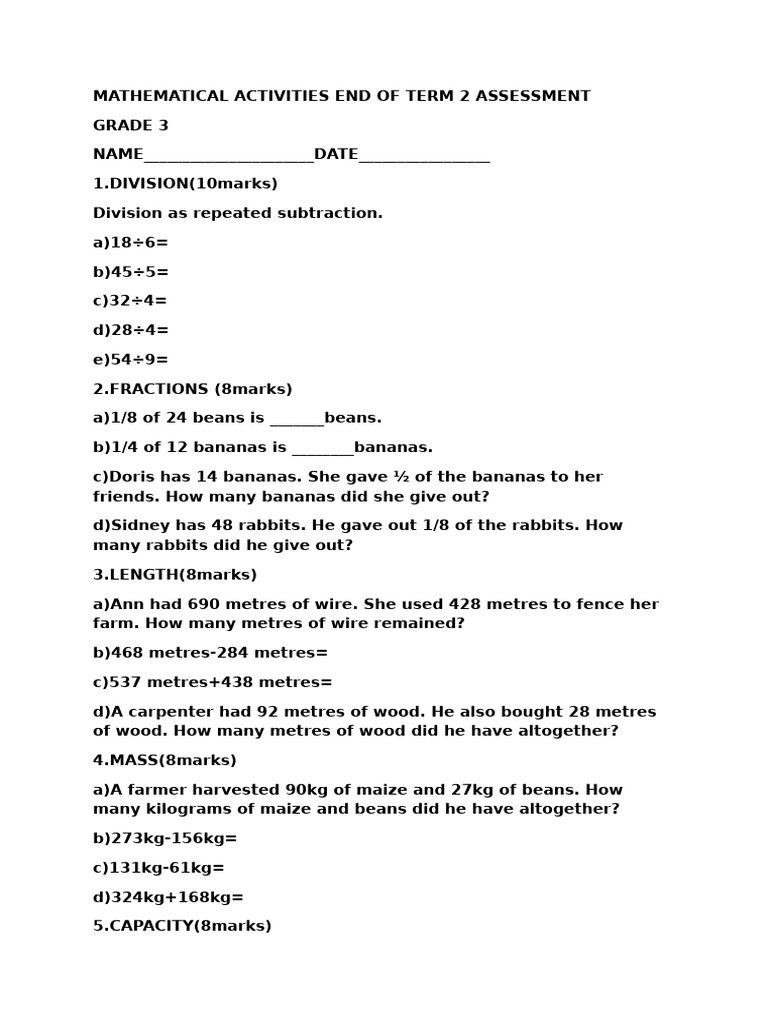 Grade 3 Math Assessment Activities | PDF