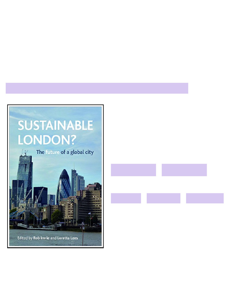 Sustainable London The Future of a Global City 1st Edition Rob Imrie ...