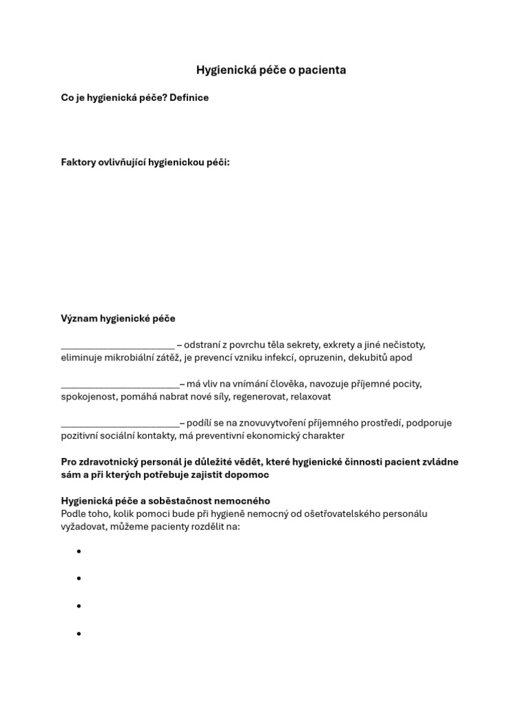 Hygienická Péče o Pacienta - PL | PDF