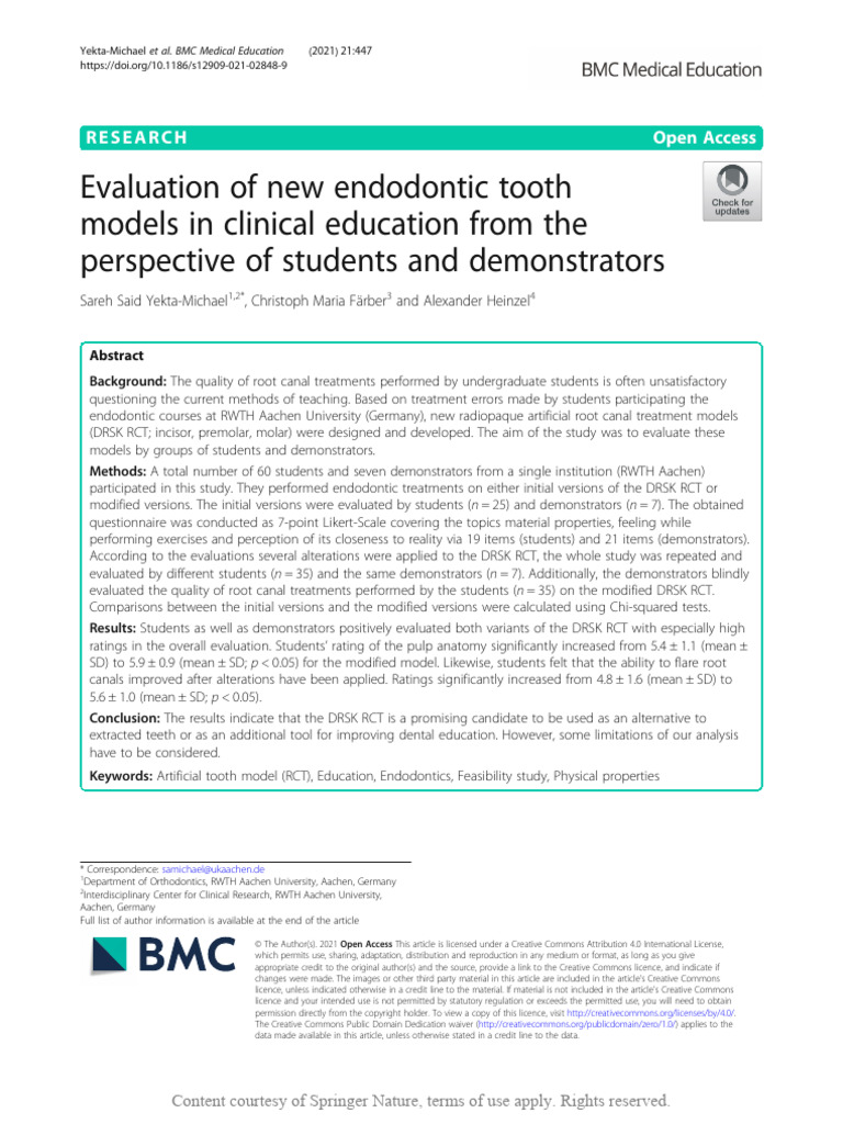 Evaluation_of_new_endodontic_tooth_models_in_clini | PDF | Randomized ...