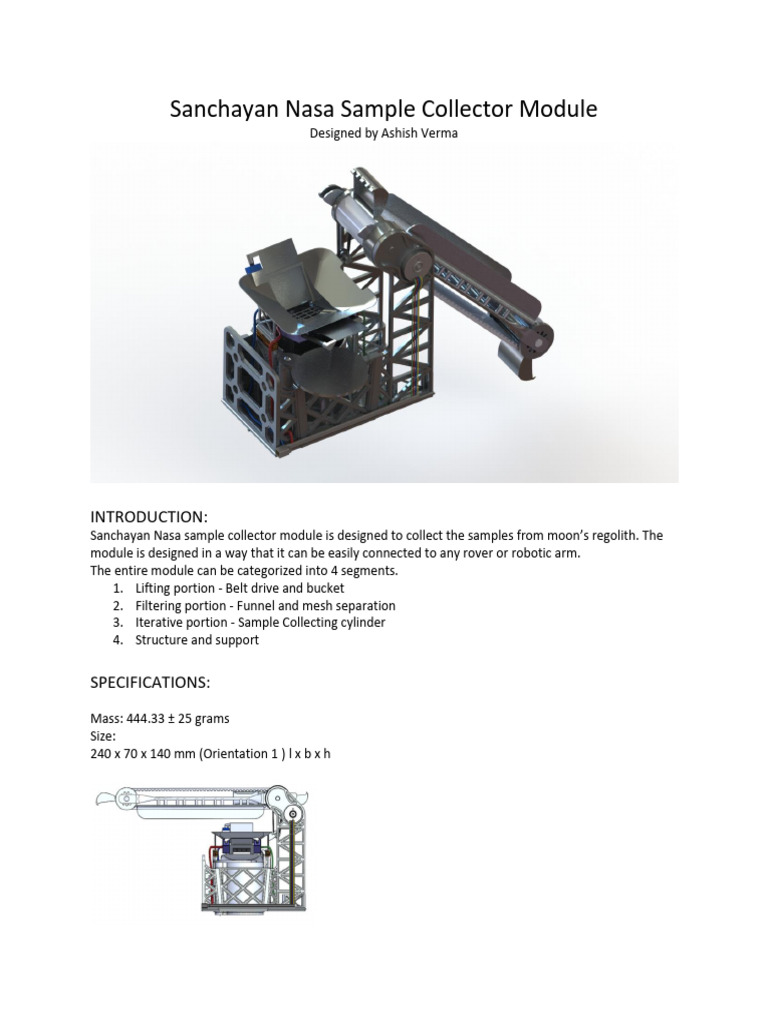 Sanchayan Nasa Sample Collector Module | PDF | Gear | Belt (Mechanical)