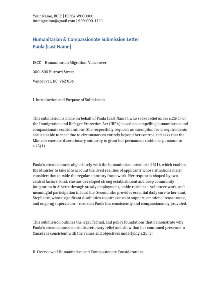 Humanitarian Relief Request for Paula | PDF | Justice | Crime & Violence