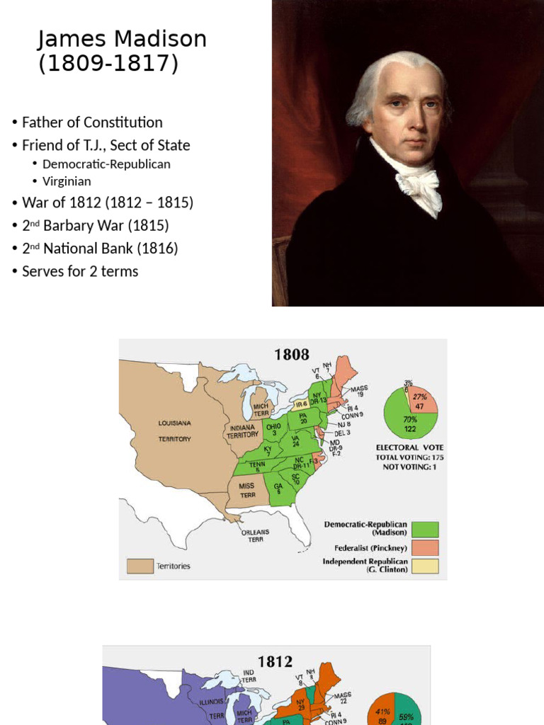 Madison's Presidency and the War of 1812 | PDF | James Madison | Tecumseh