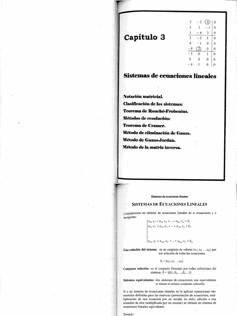 Teoria Sistema de Ecuaciones Lineales | PDF
