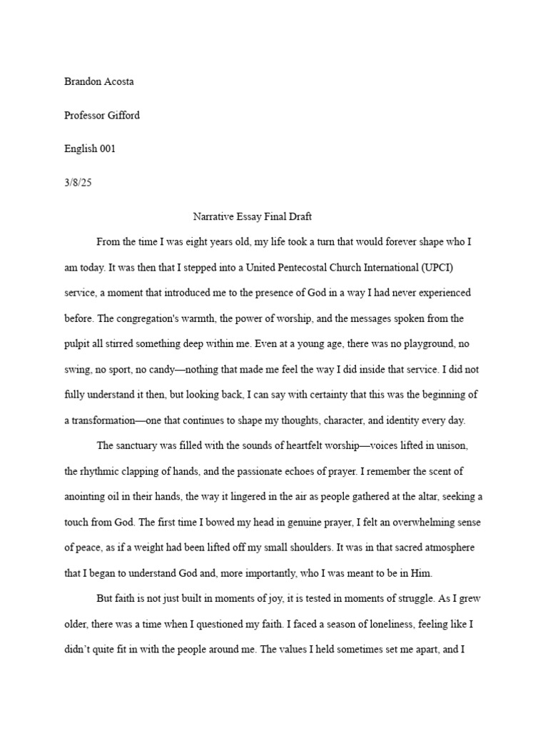 Narrative Final Essay | PDF | Faith