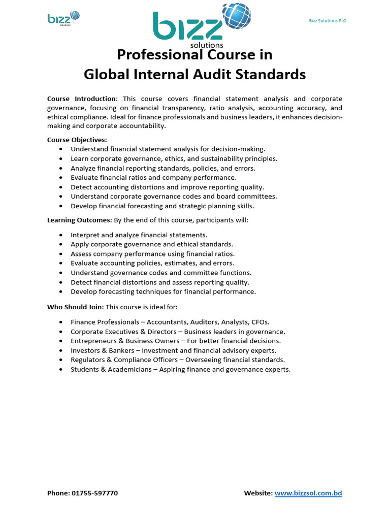 Global Internal Audit Standards Course | PDF | Internal Audit | Audit