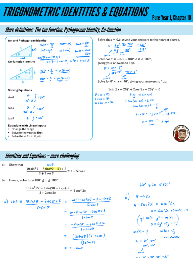 Trigonometric Identities & Equations Guide | PDF | Trigonometric ...