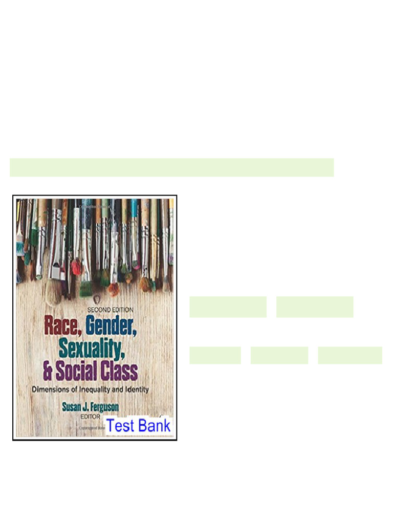 Race Gender Sexuality and Social Class Dimensions of Inequality and ...