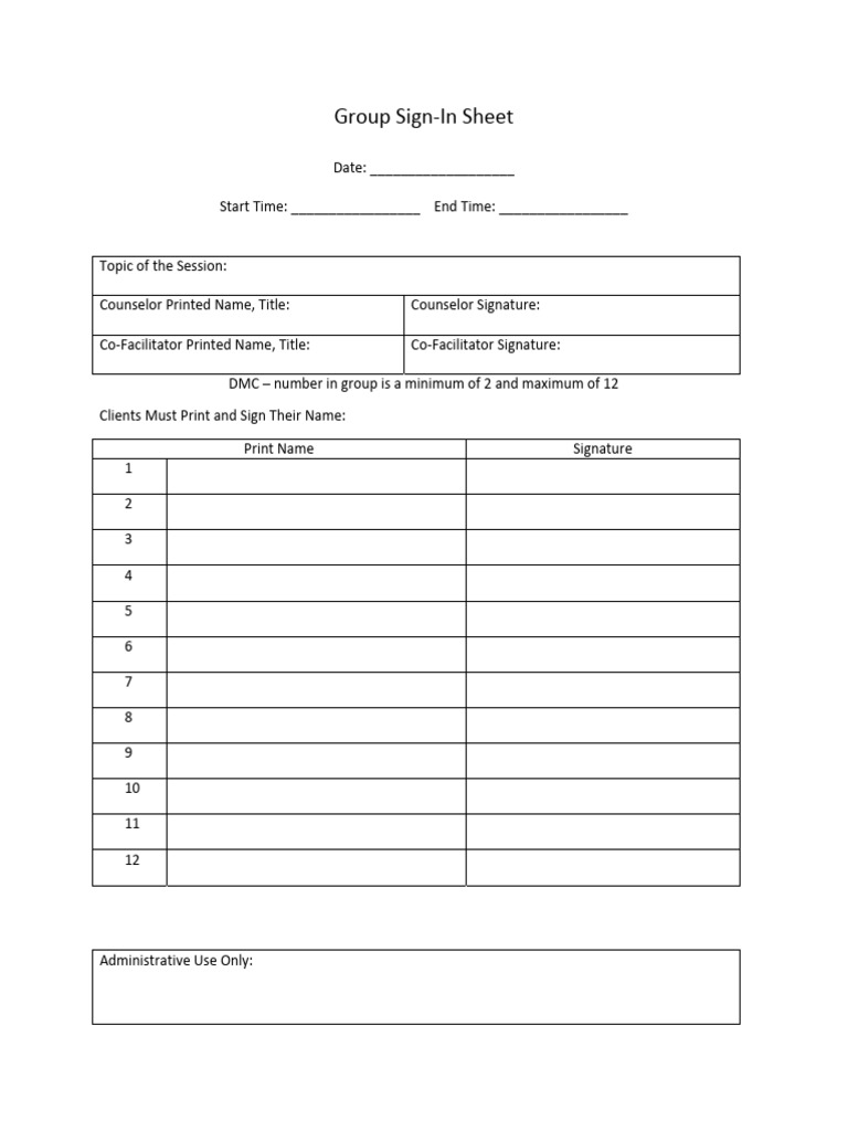 Group Sign Template | PDF