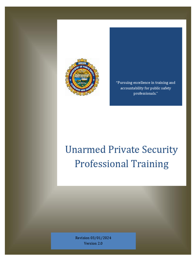 Unarmed Private Security Professional Training | PDF | Tort | Damages