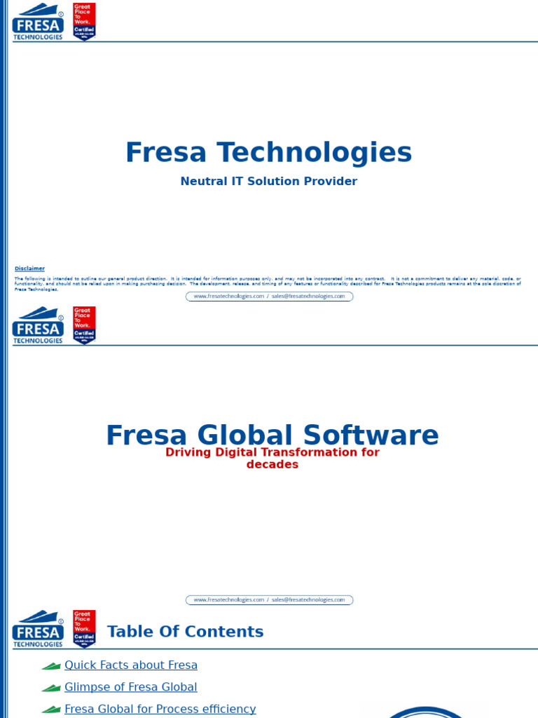 Fresa Technologies: IT Solutions Overview | PDF | Electronic Data ...