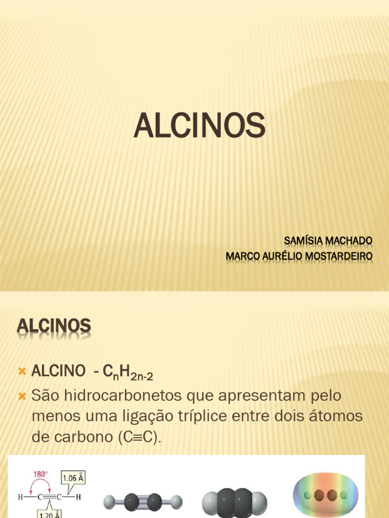 Nomenclatura e Propriedades dos Alcinos | PDF | Compostos de carbono ...