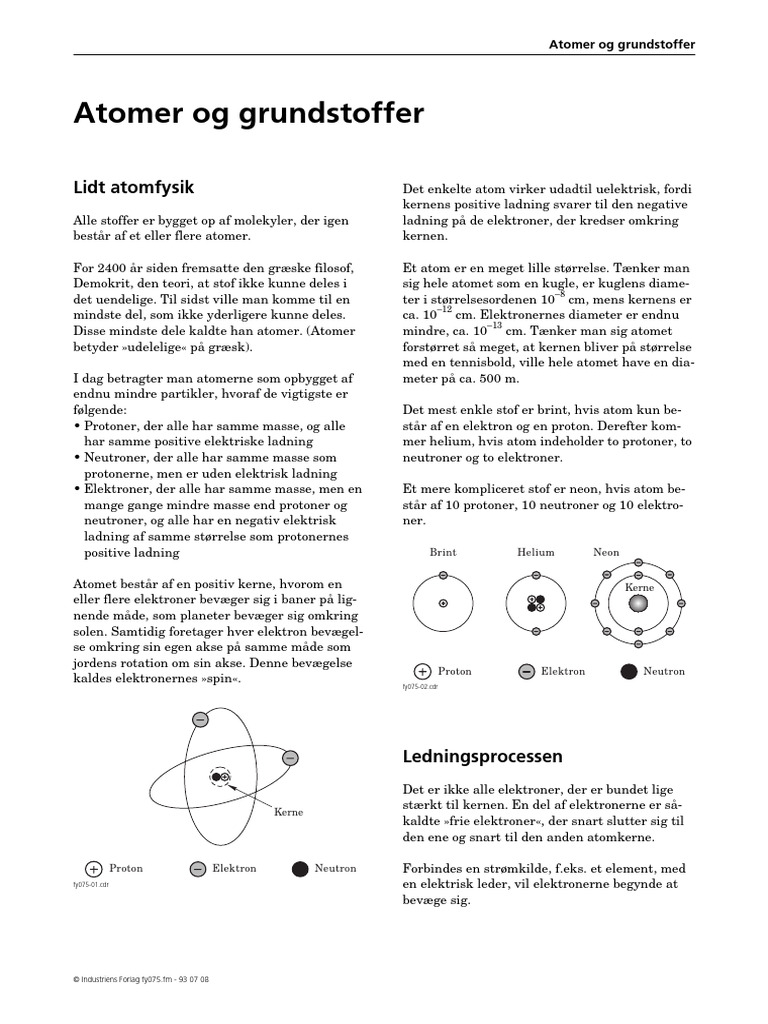 01 Atomer og grundstoffer | PDF