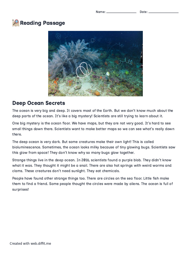 Mysteries of the Deep Ocean 7th Grade | PDF | Oceans | Earth Sciences