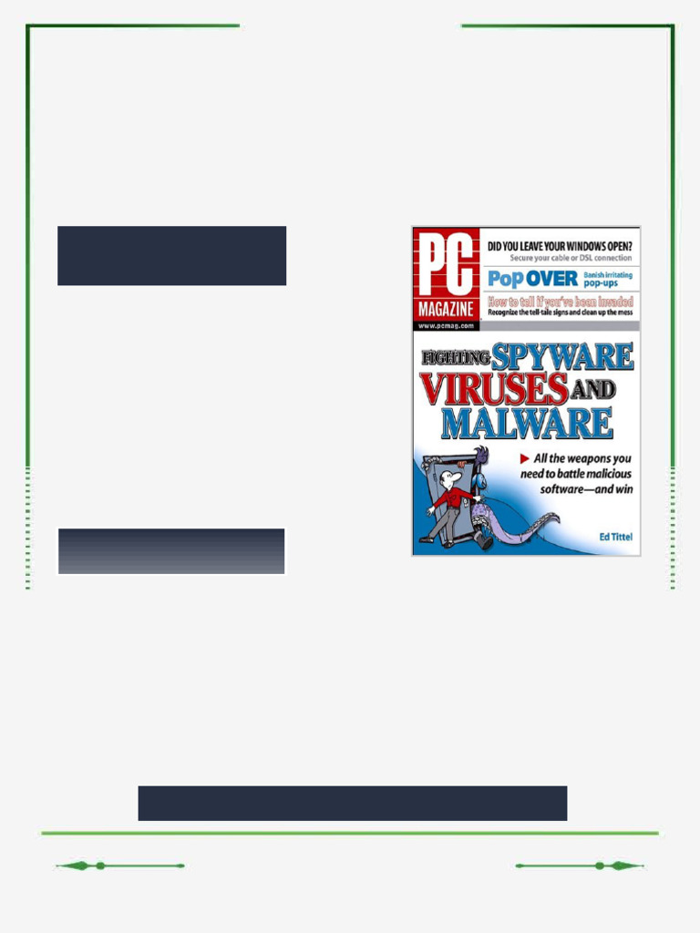 PC Magazine Fighting Spyware Viruses and Malware 1st Edition Ed Tittel ...