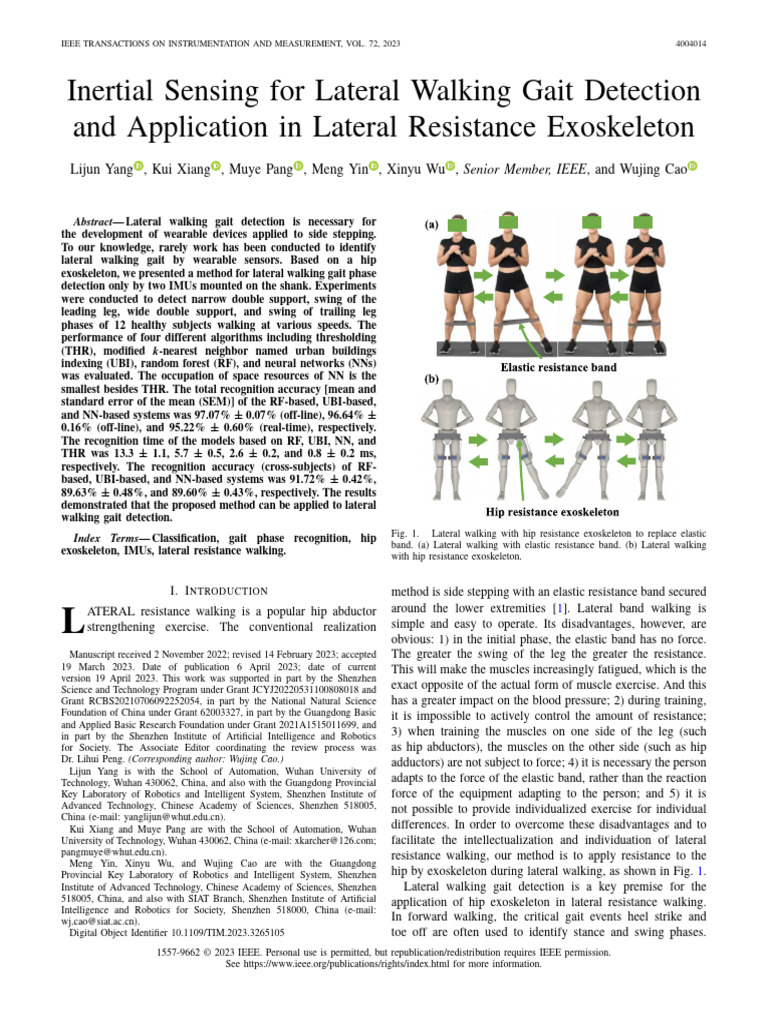 Inertial Sensing for Lateral Walking Gait Detection and Application in ...