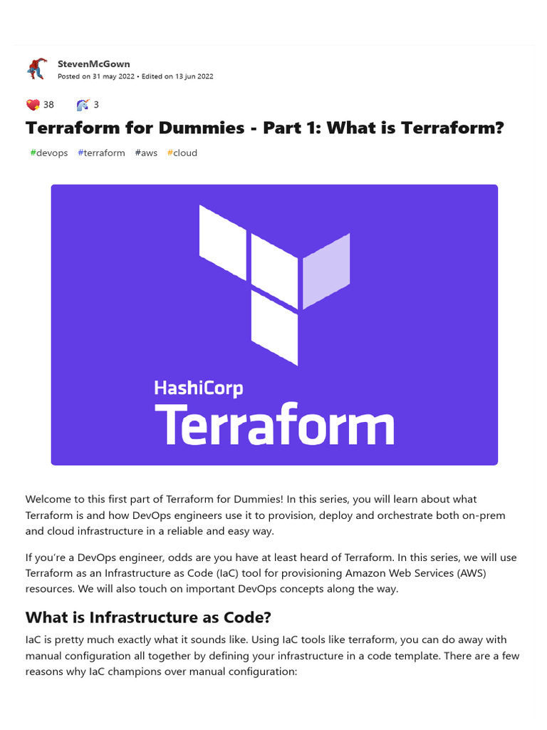 Terraform For Dummies - Part 1 - What Is Terraform - DeV Community ...