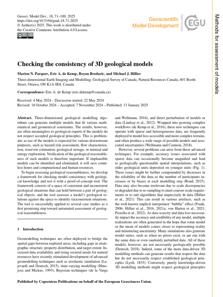 Checking The Consistency of 3D Geological Models | PDF | Geology | Rock ...