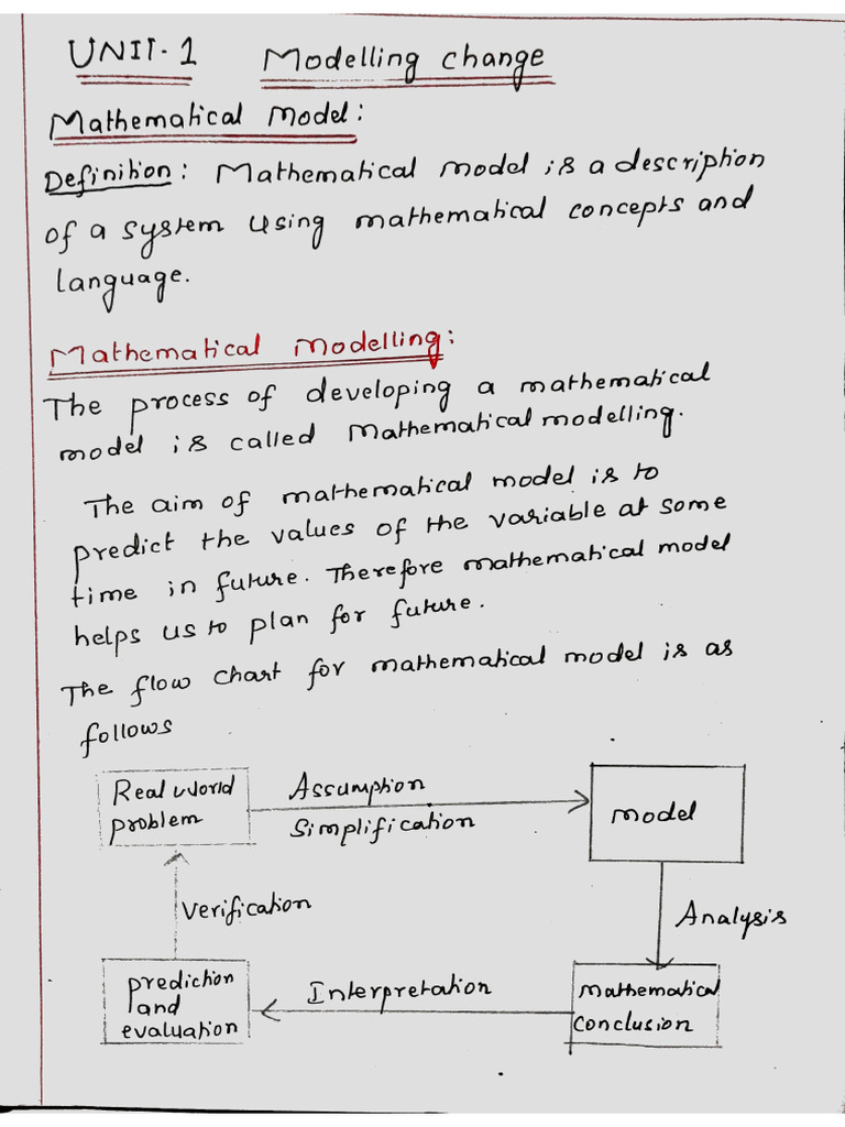 Unit 1 Mathematical Modeling For Open Elective Pdf