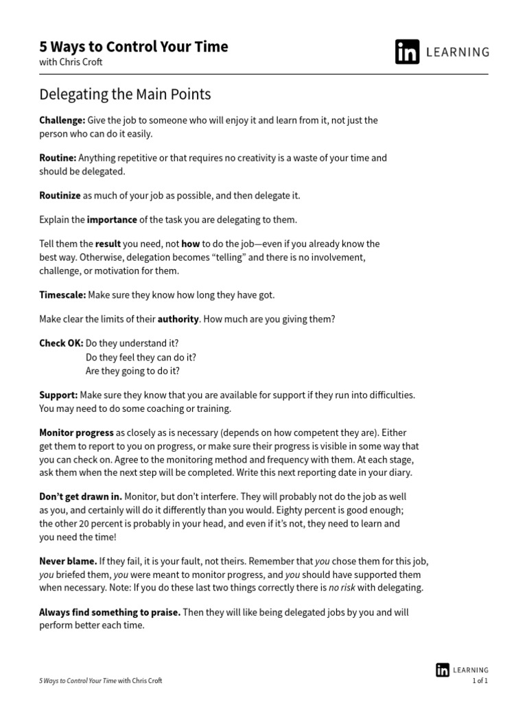 Master Time Management with Delegation | PDF
