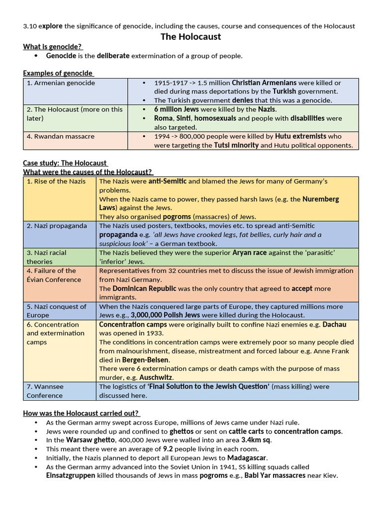 Causes and Consequences of the Holocaust | PDF | Extermination Camp ...