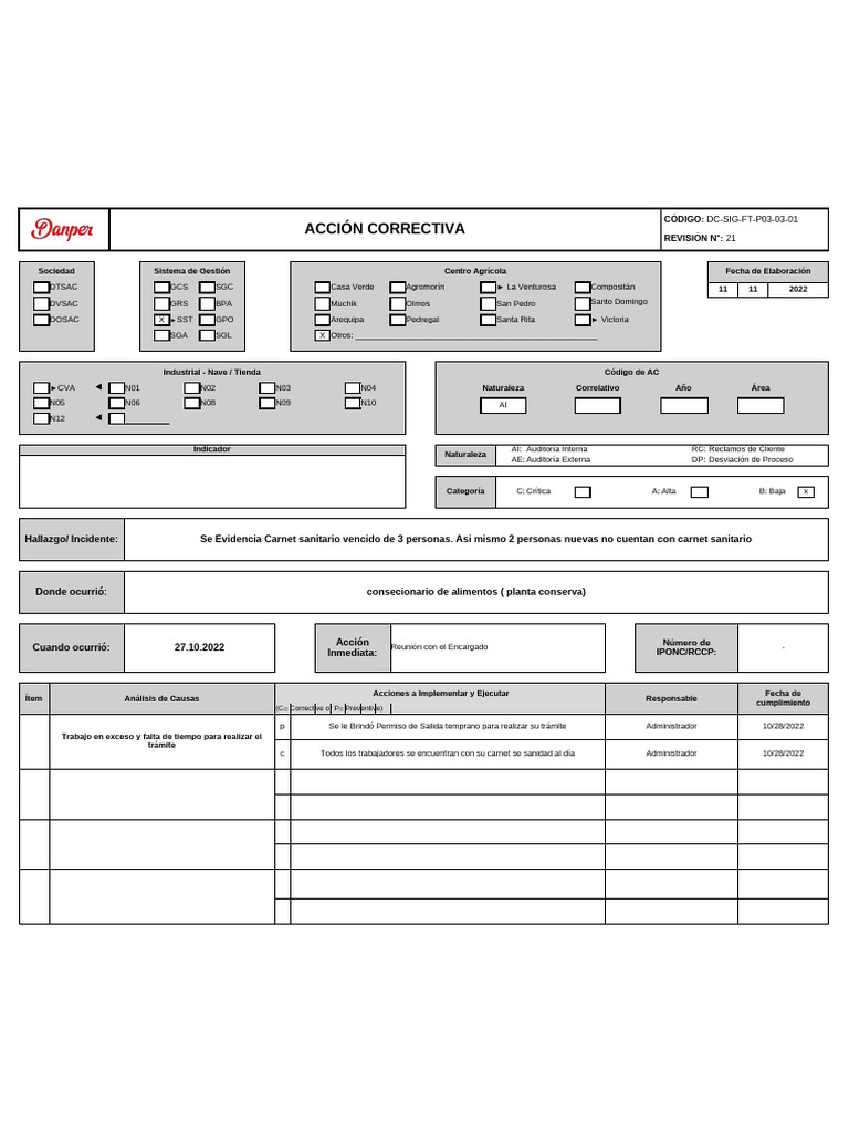 DC-SIG-FT-P03-03-01 Rev21. (7) (3) | PDF | Auditoría