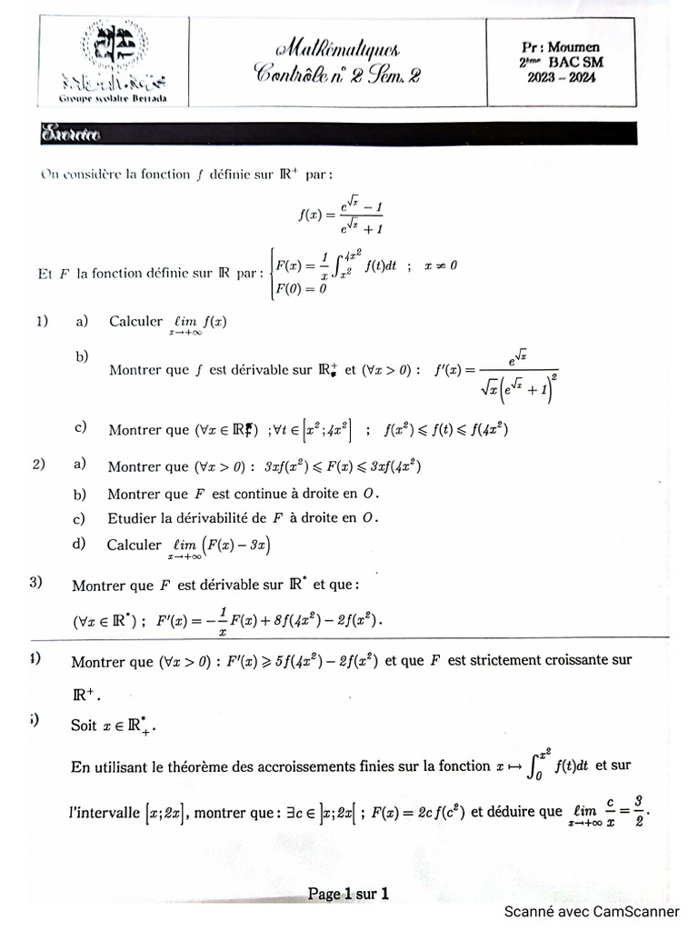 Ds2 S2 Math Avec Correction | PDF