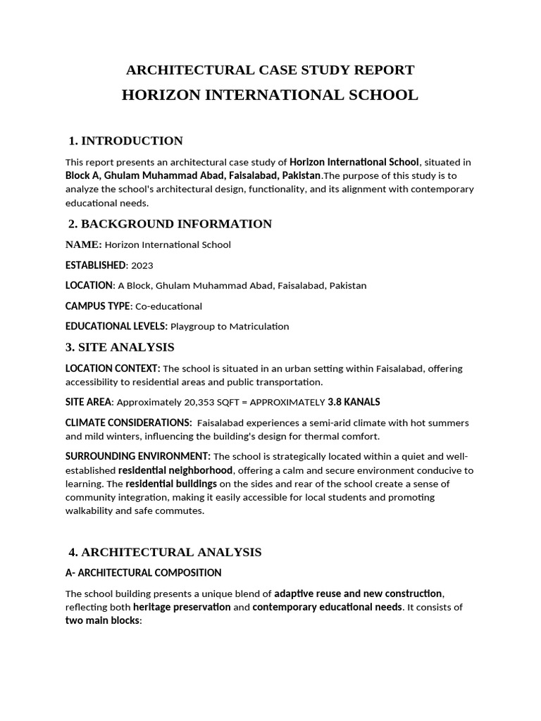 A Case Study , Report of School . | PDF