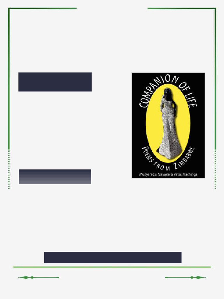 Companion of Life Poems from Zimbabwe 1st Edition Munyaradzi Mawere ...