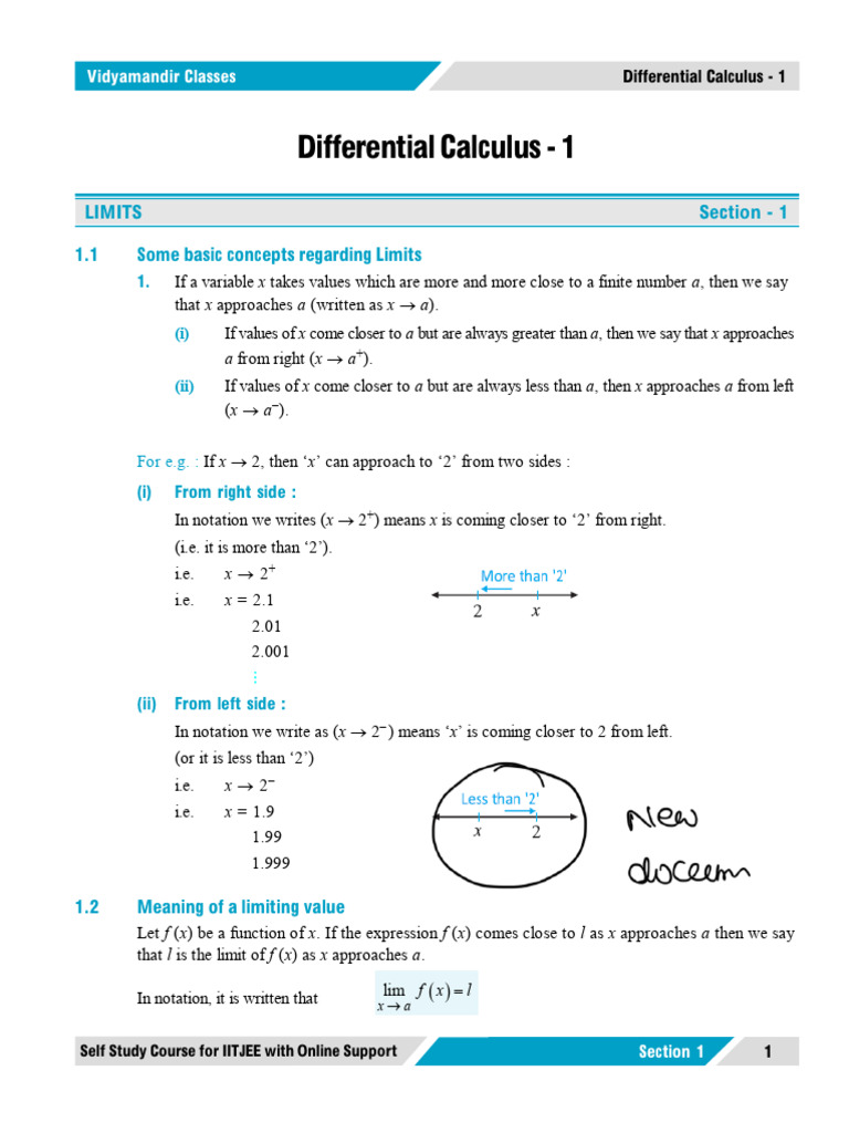 DC 1 | PDF | Limit (Mathematics) | Infinity