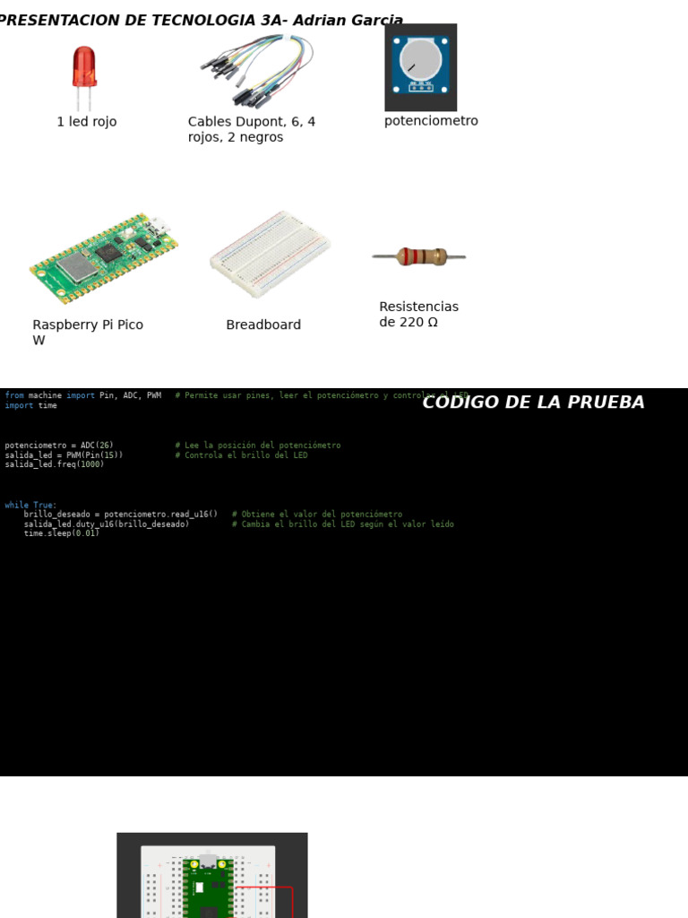 1 Led Rojo Cables Dupont, 6, 4 Rojos, 2 Negros Potenciometro | PDF
