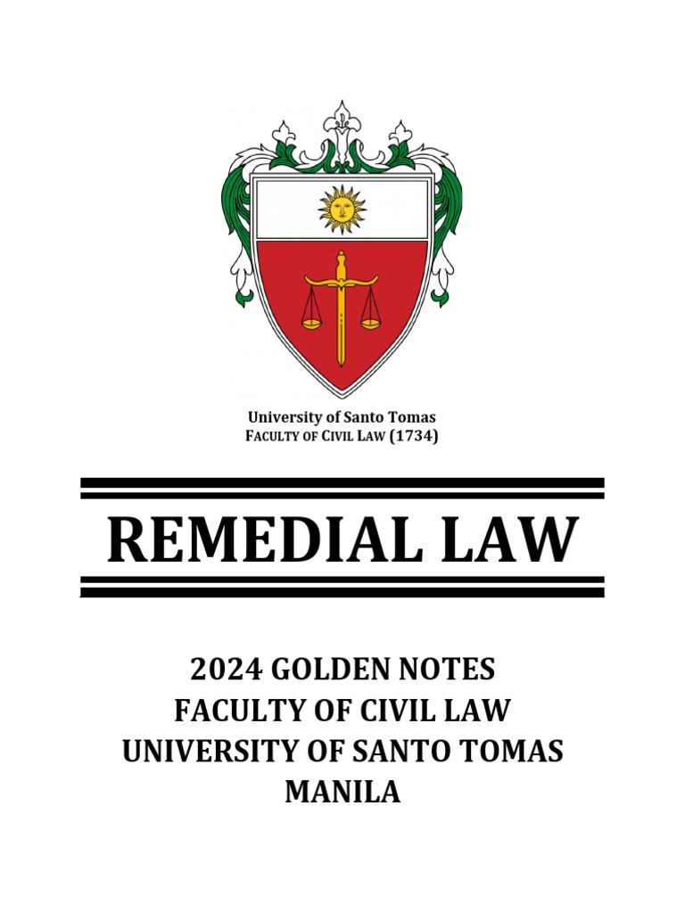2024 Golden Notes - Remedial Law | PDF | Jurisdiction | Evidence (Law)