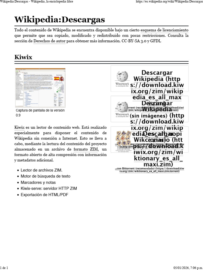 Wikipedia_Descargas - Wikipedia, La Enciclopedia Libre1 | PDF ...