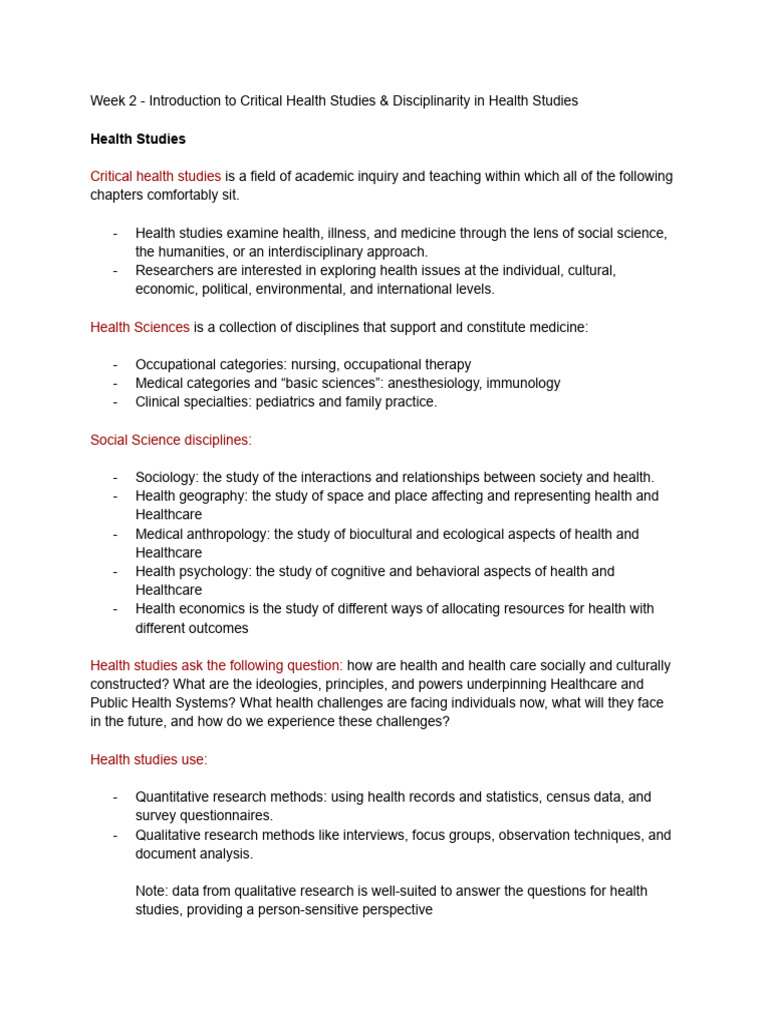 Introduction to Critical Health Studies | PDF | Alternative Medicine ...