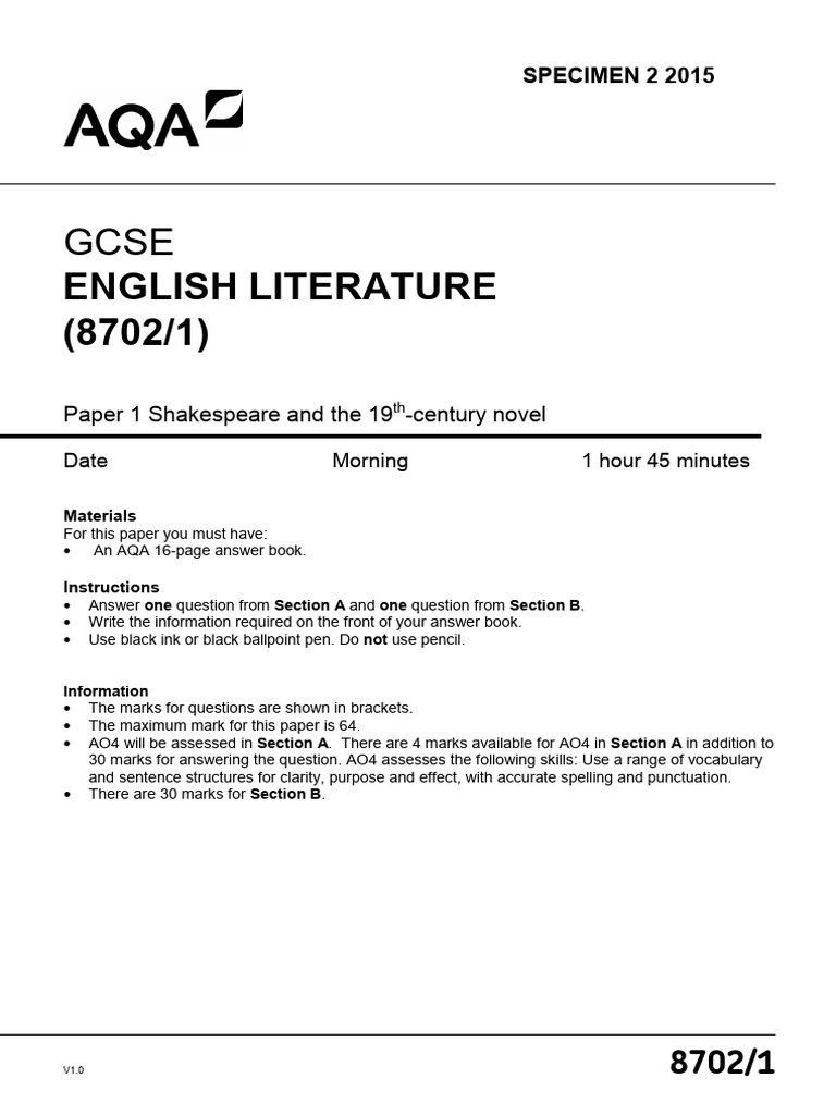 GCSE English Literature Paper 1 Sample 2 | PDF | Ebenezer Scrooge | Macbeth