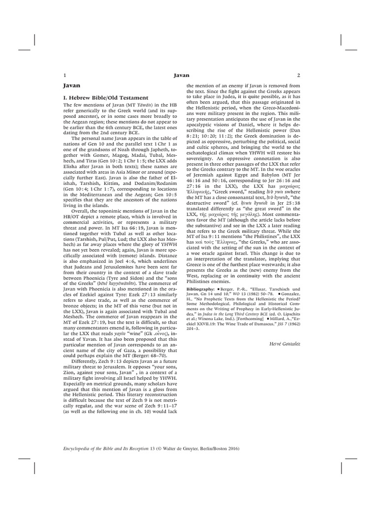 Javan Hebrew Bible Old Testament | PDF | Ancient Literature | Hebrew Bible