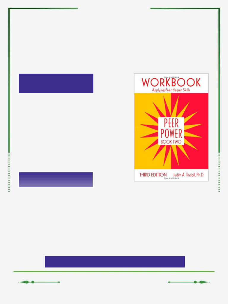 Peer Power Book Two Workbook Applying Peer Helper Skills 3rd Edition ...