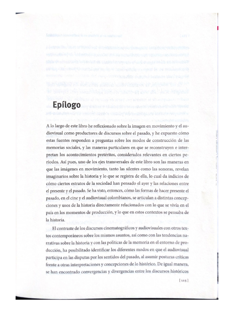 Epílogo Del Libro Narrativas de La Historia en El Audiovisual ...