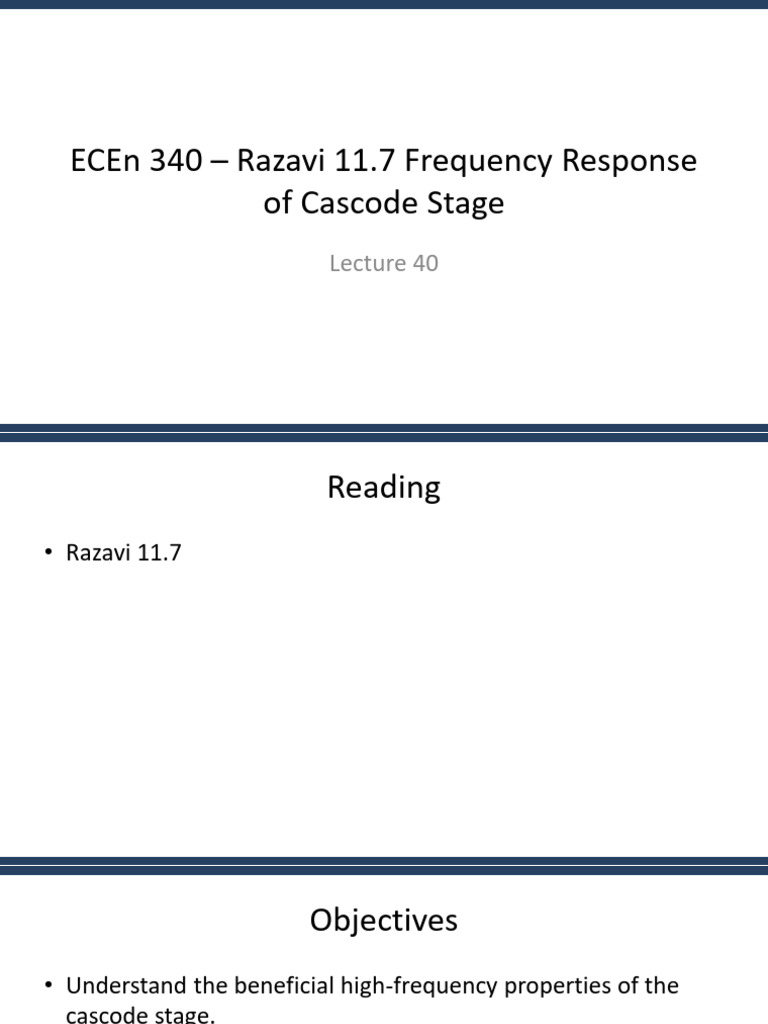 ECEn 340 - Razavi 11.7 Frequency Response of Cascode Stage | PDF ...