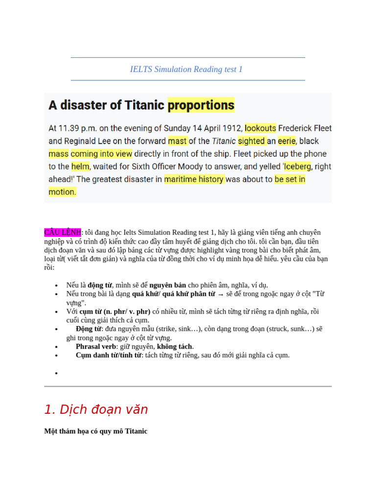 IELTS Simulation Reading Test 1 | PDF