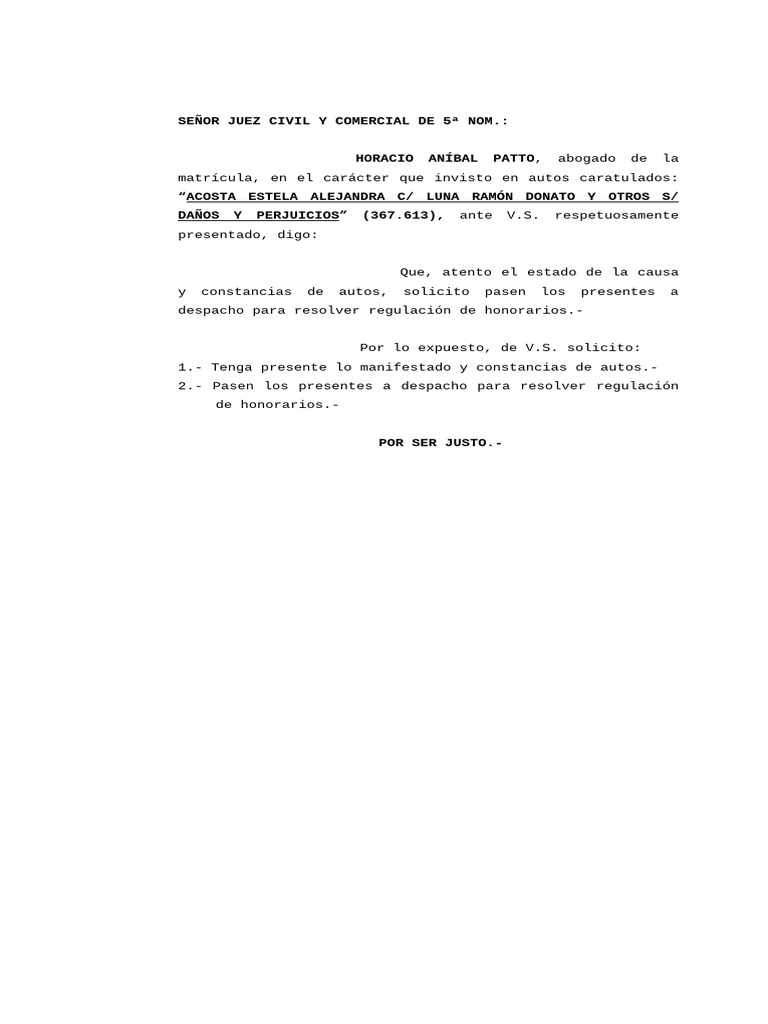 Pase a Resolver Honorarios | PDF