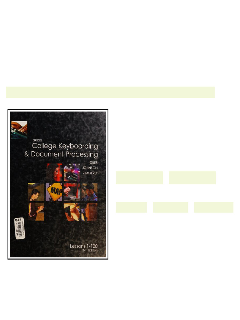 (Ebook) Gregg College Keyboarding & Document Processing by Scot Ober ...